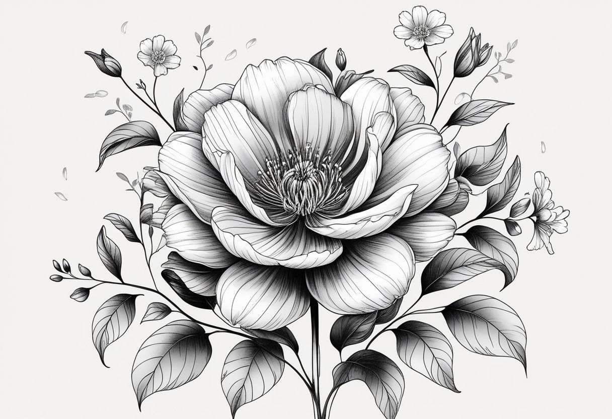 Elegant Black and White Flower Poster: A Timeless Addition to Your Hom ...
