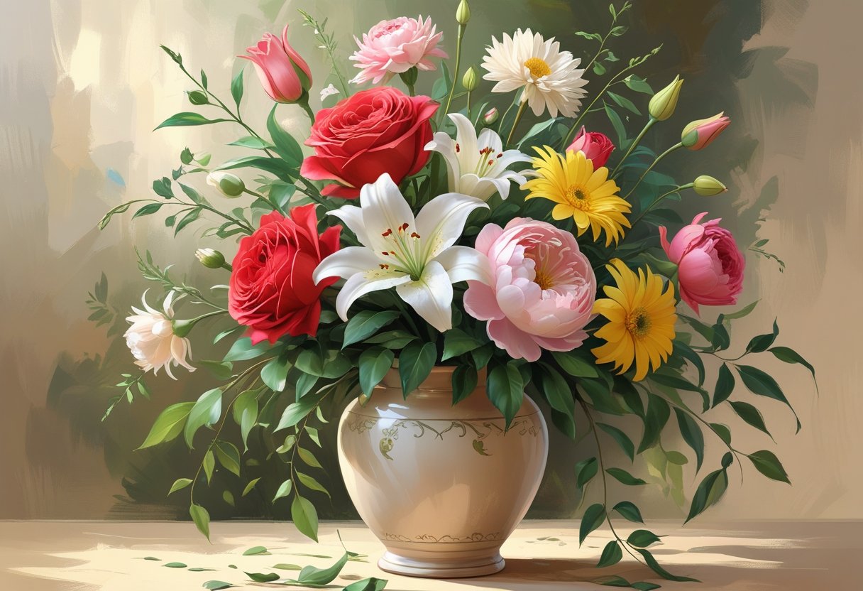 Flower Vase Painting Print: Transform Your Space with Artful Decor ...