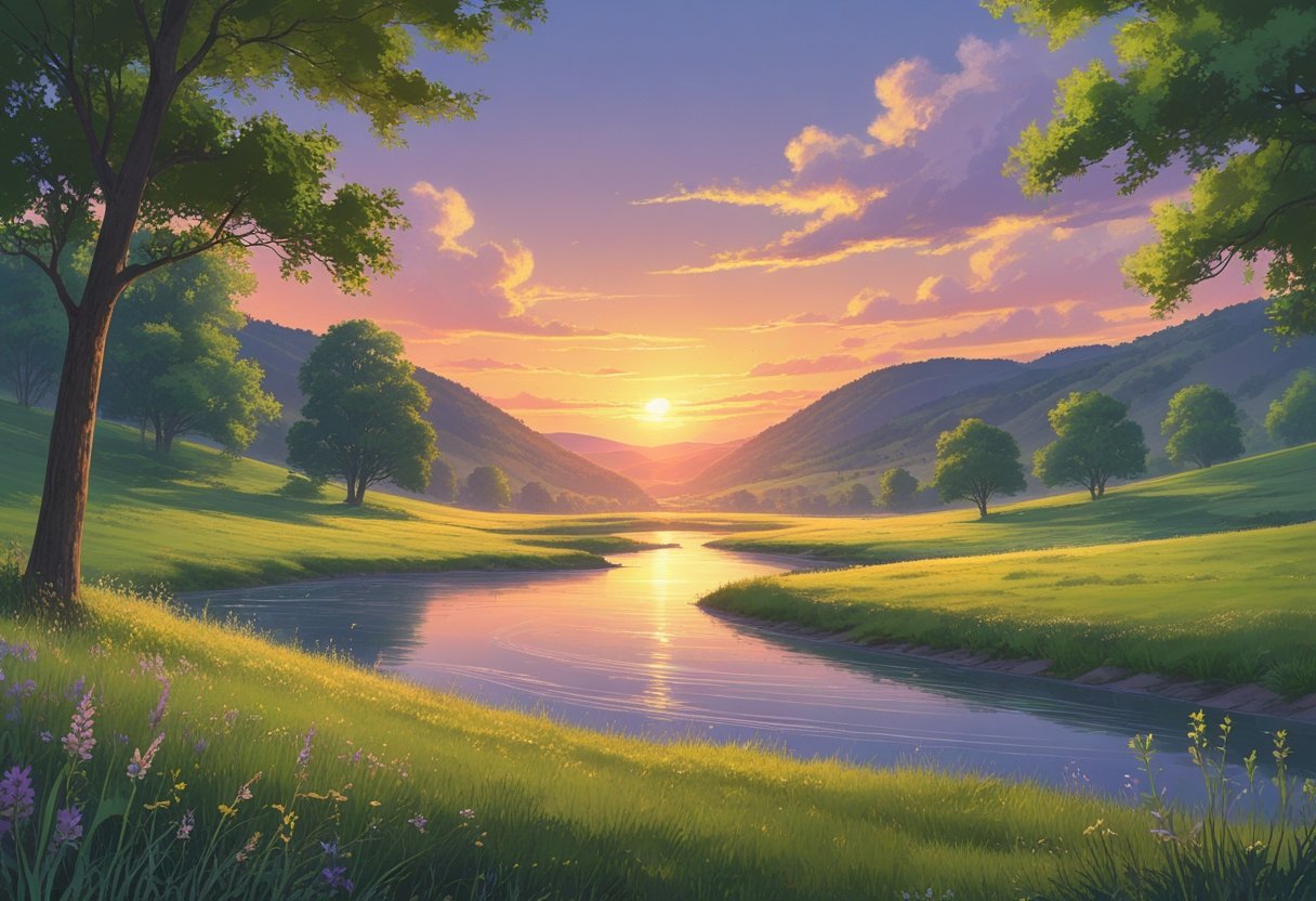 Sunset Nature Landscape Poster: Capturing the Beauty of Dusk – The Wild ...