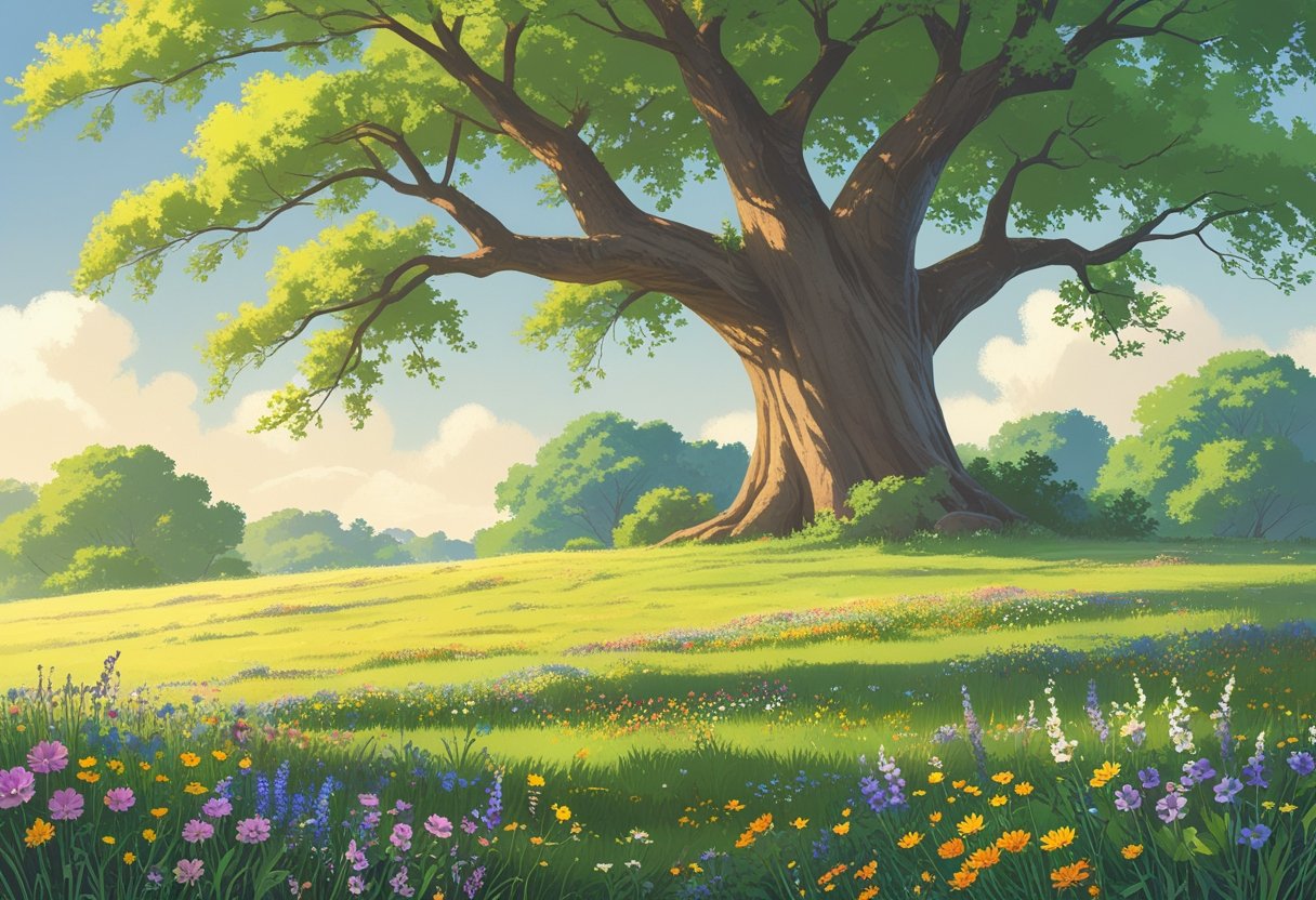 Wildflower And Tree Landscape Poster: A Celebration of Nature's Beauty ...